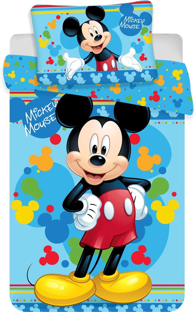 Dětské bavlněné povlečení Mickey baby - 100x135cm + 40x60cm
