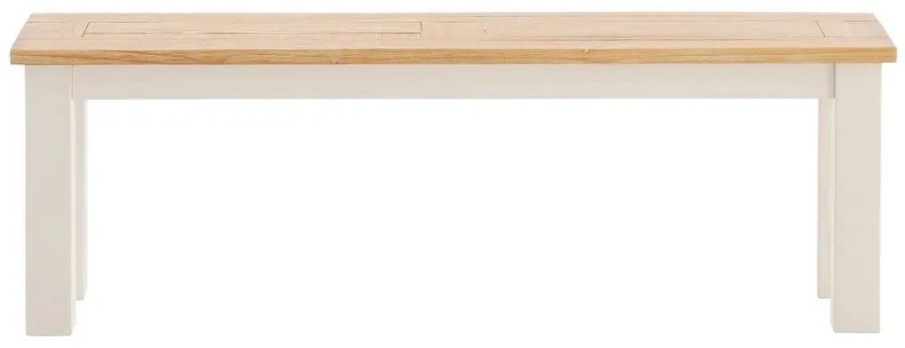 furniture-nabytek.cz - Masivní lavice Caprino z borovice a MDF, lakovaná, bílá/hnědá – 134×35×45 cm