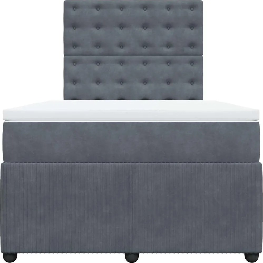 Box spring postel s matrací tmavě šedá 120 x 200 cm samet 3292323
