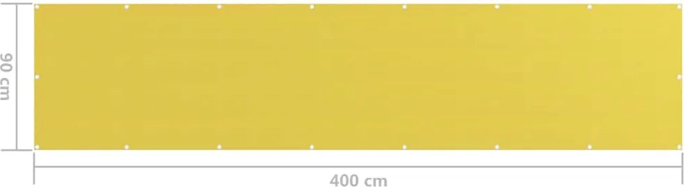 Balkonová zástěna žlutá 90 x 400 cm HDPE 310997