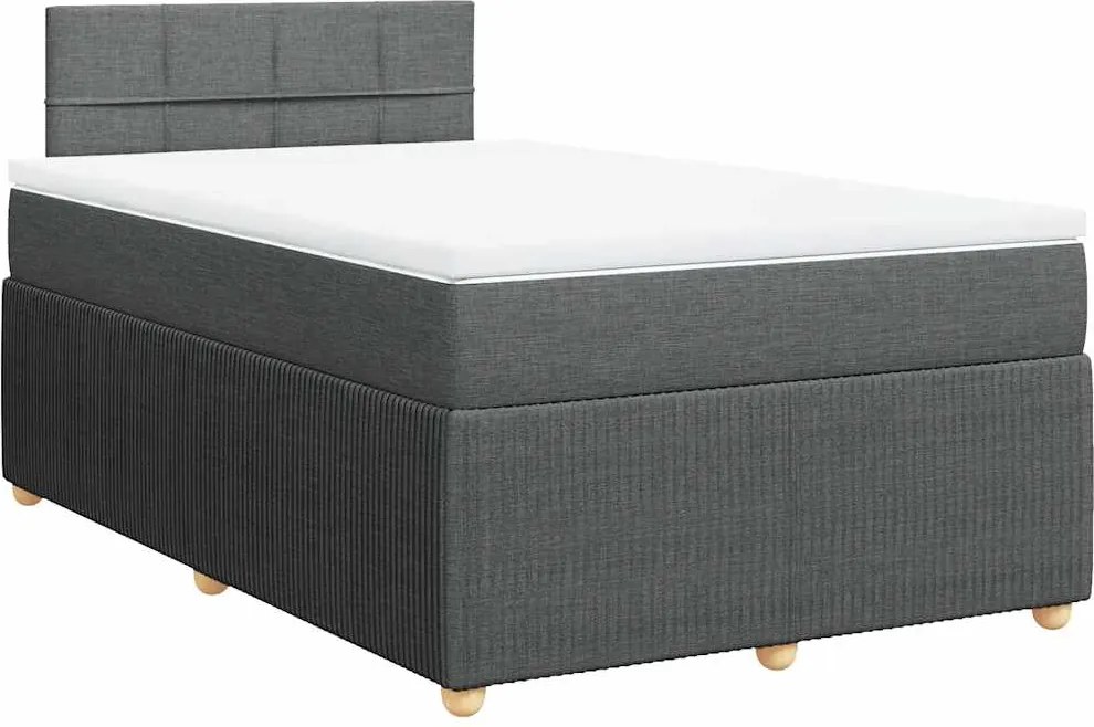 Box spring postel s matrací tmavě šedá 120x190 cm textil 3289696