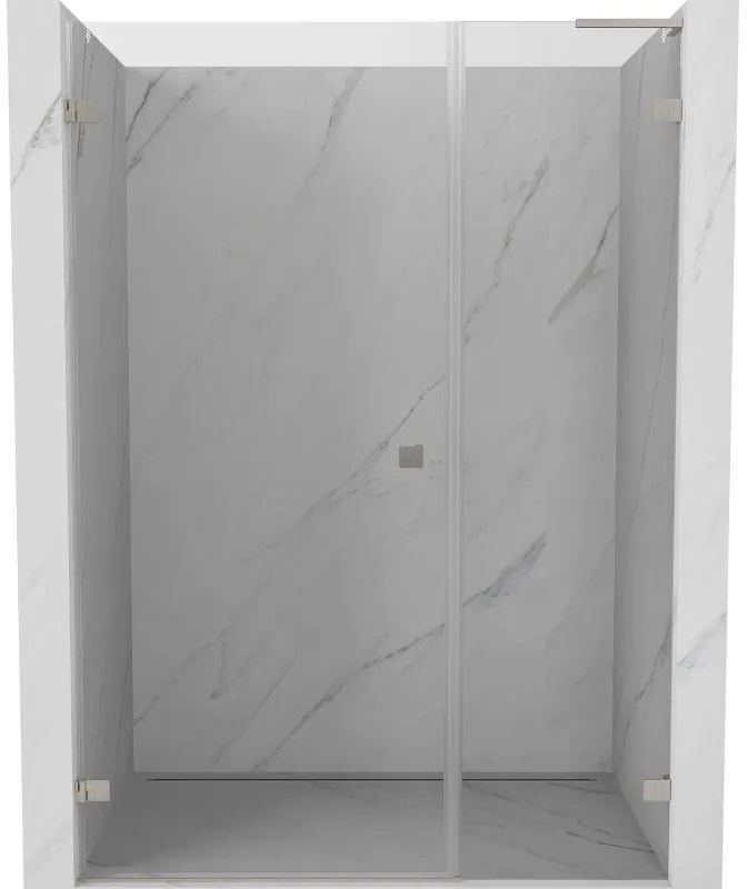 Mexen Lunar-B L sprchové dveře otočné levé 125 cm, transparentní, kartáčovaný nikl - 832SL-125-050-97-00-L