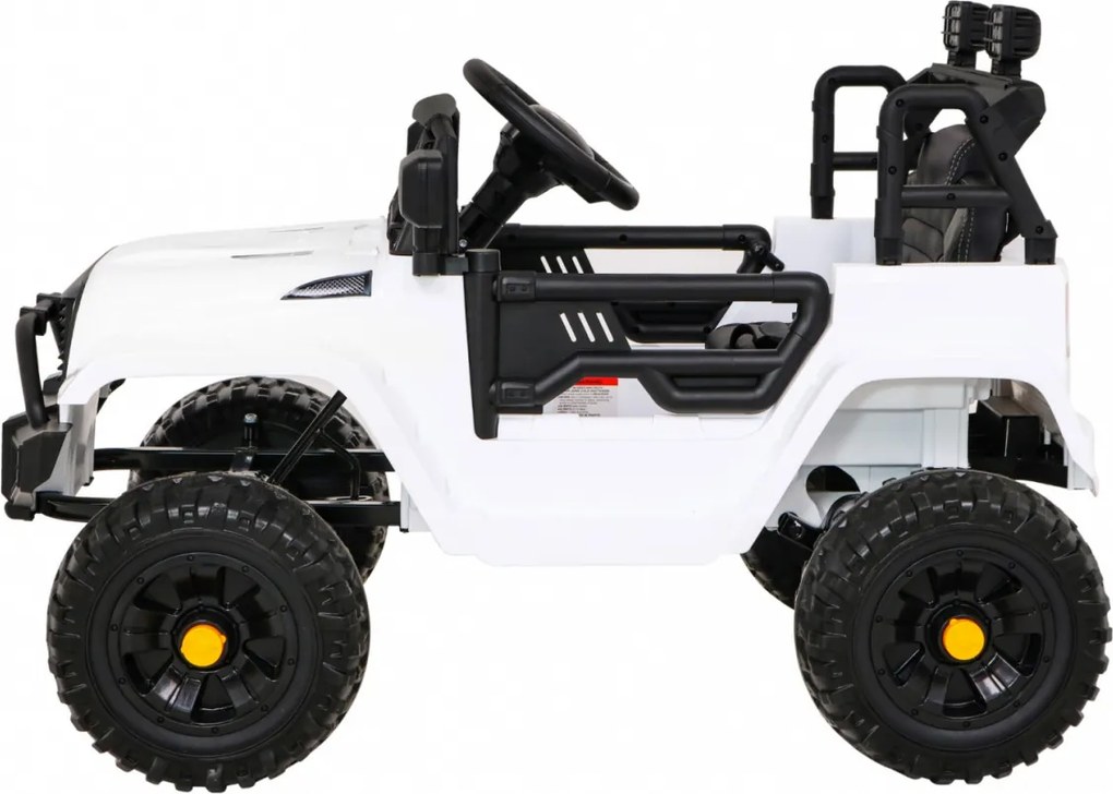 Ramiz Autíčko Jeep Dark Night na baterie pro děti bílé + pomalý start + EVA kola + LED audio