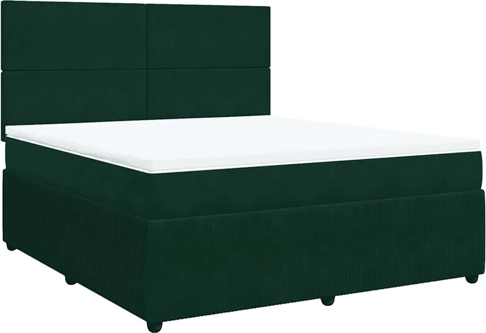 Box spring postel s matrací tmavě zelená 180x200 cm samet 3294703
