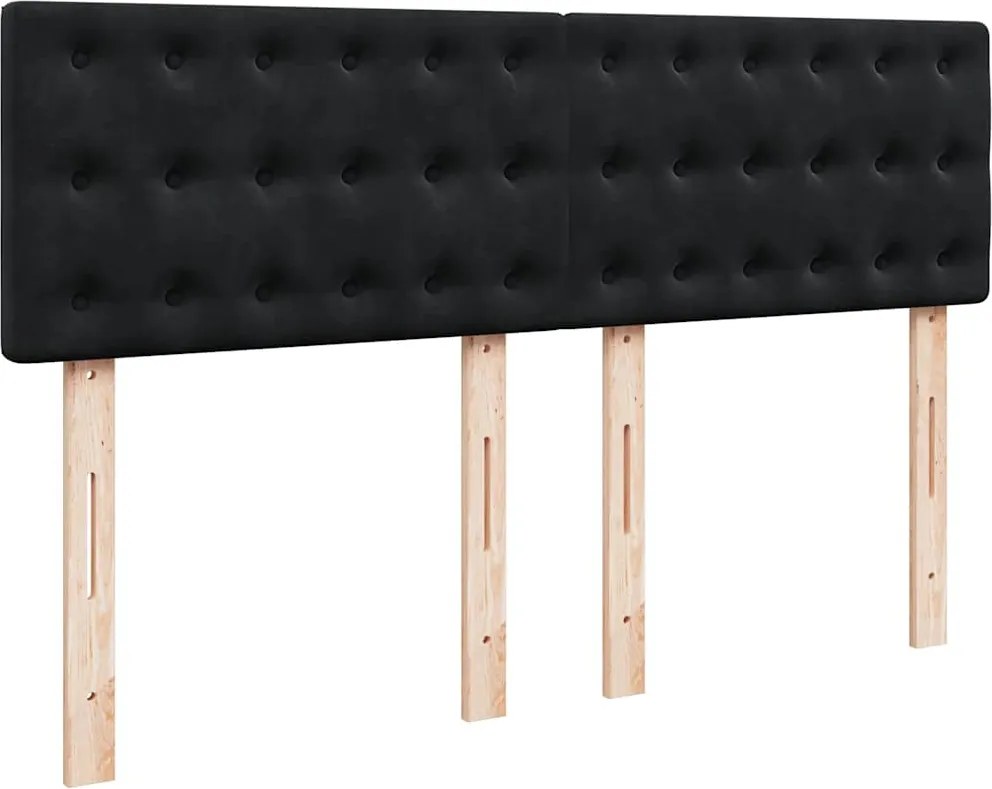 Box spring postel s matrací černá 160x200 cm samet 3287796