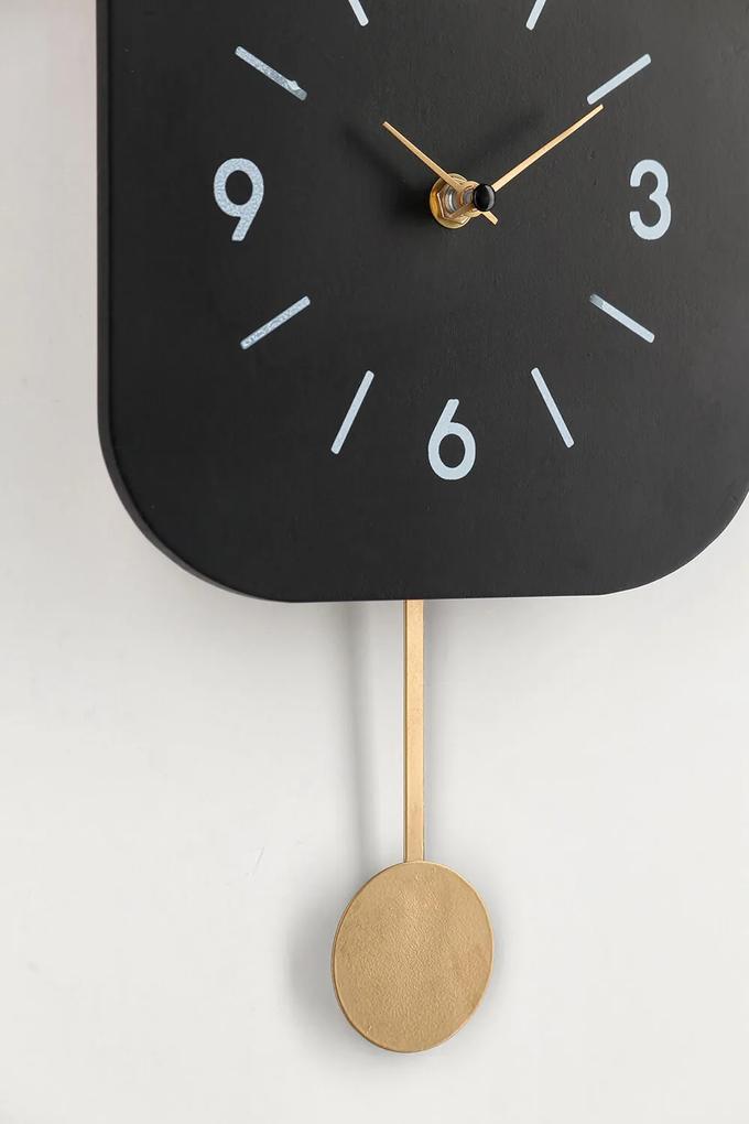 Nástěnné hodiny s kyvadlem pendulo černé MUZZA