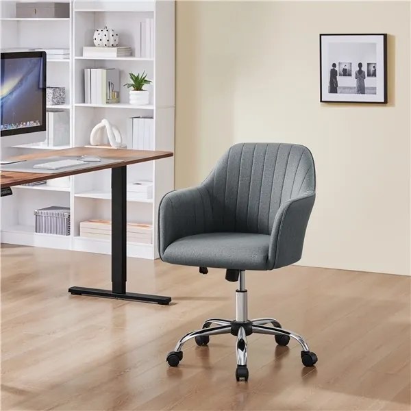 Kancelářská židle Yaheetech – tmavě šedá, 60 cm (šířka) × 61 cm (hloubka) × 83 cm – 92,5 cm (výška) (267660313202)