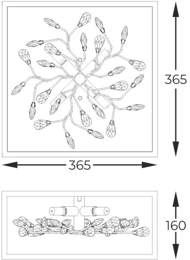 Zuma Line C0578-04A-B5TF - Stropní svítidlo SPRING 4xG9/33W/230V černá/zlatá