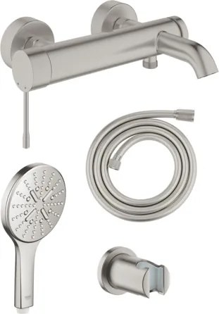 Vanová baterie Grohe se sprchovým setem 150 mm supersteel GBAL11