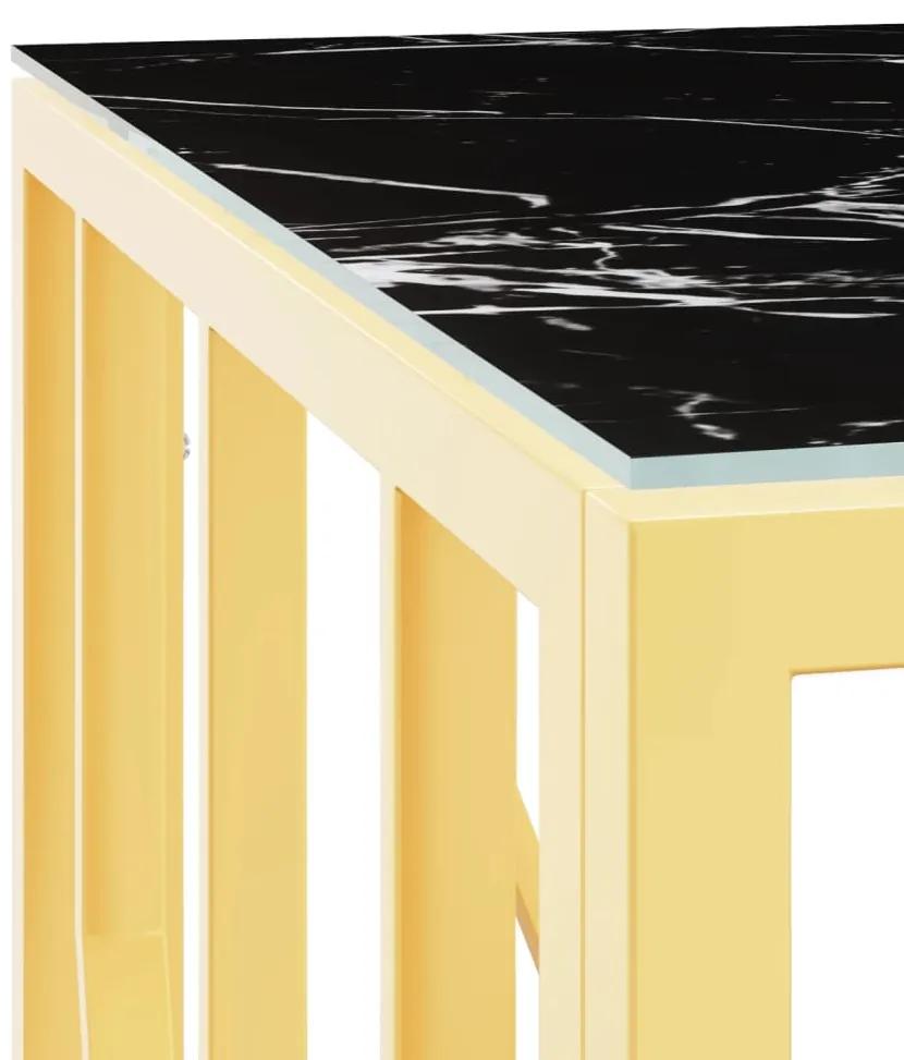 Konferenční stolek zlatý 50 x 50 x 50 cm nerezová ocel a sklo - Default Title