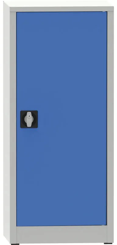 Dílenská policová skříň na nářadí KOVONA, 2 police, svařovaná, 508 x 500 x 1150 mm, šedá / modrá