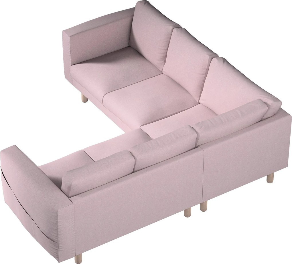 Potah na pohovku IKEA Norsborg rohová 4-místná barva růžová látka pletený vzor