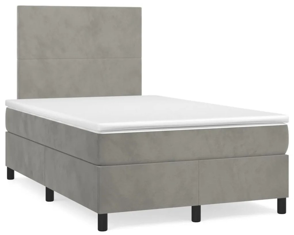 Box spring postel s matrací světle šedá 120x190 cm samet 3269983