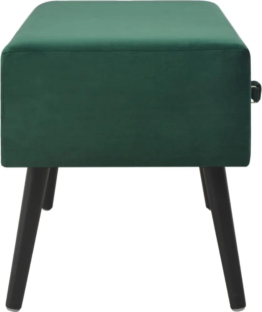 Odkládací skříňka - zelená - sametová | 80x40x46 cm
