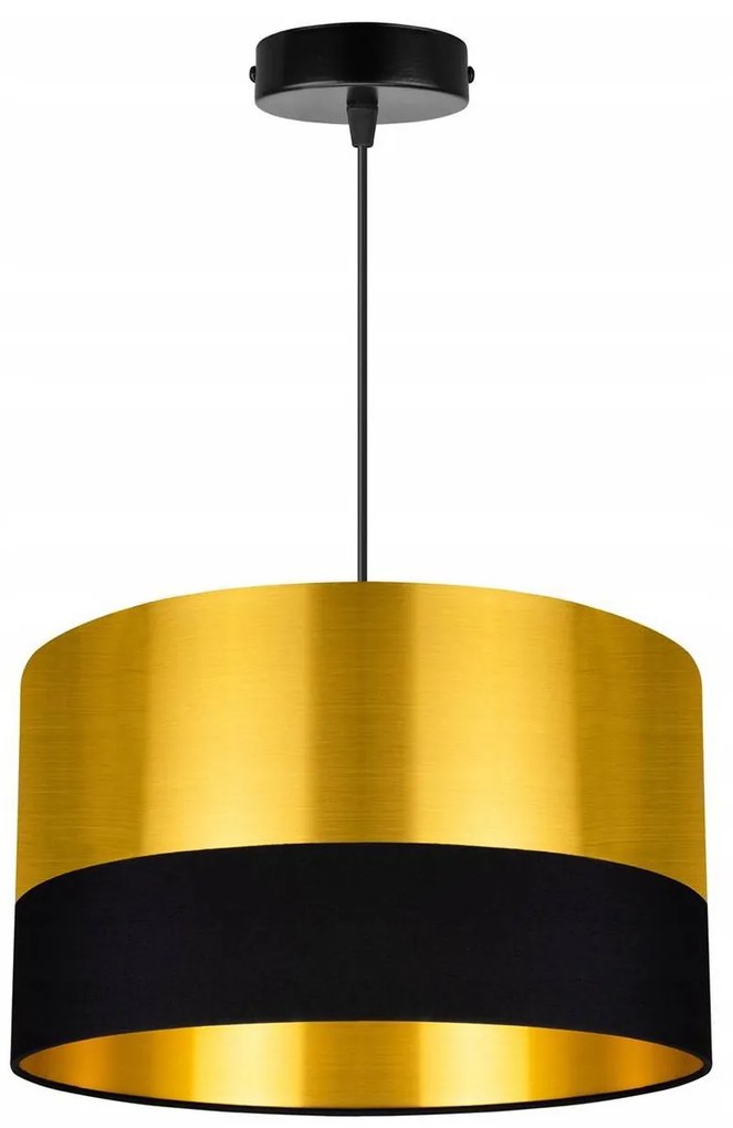 Závěsné svítidlo Golden, 1x zlaté textilní stínítko (výběr ze 2 barev), (výběr ze 2 barev konstrukce), (fi 35cm)