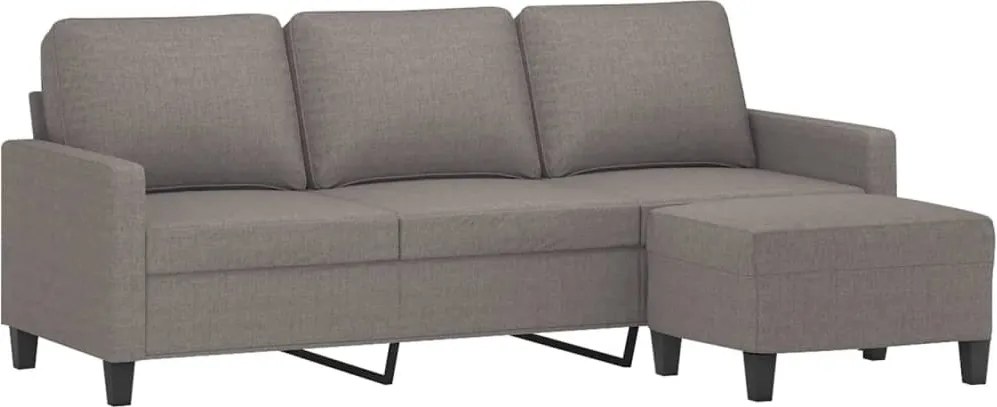 3místná pohovka s podnožkou taupe 180 cm textil 3201044