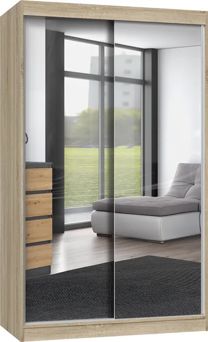 TPS Šatní skříň se zrcadly IGA 120 cm - Dub sonoma