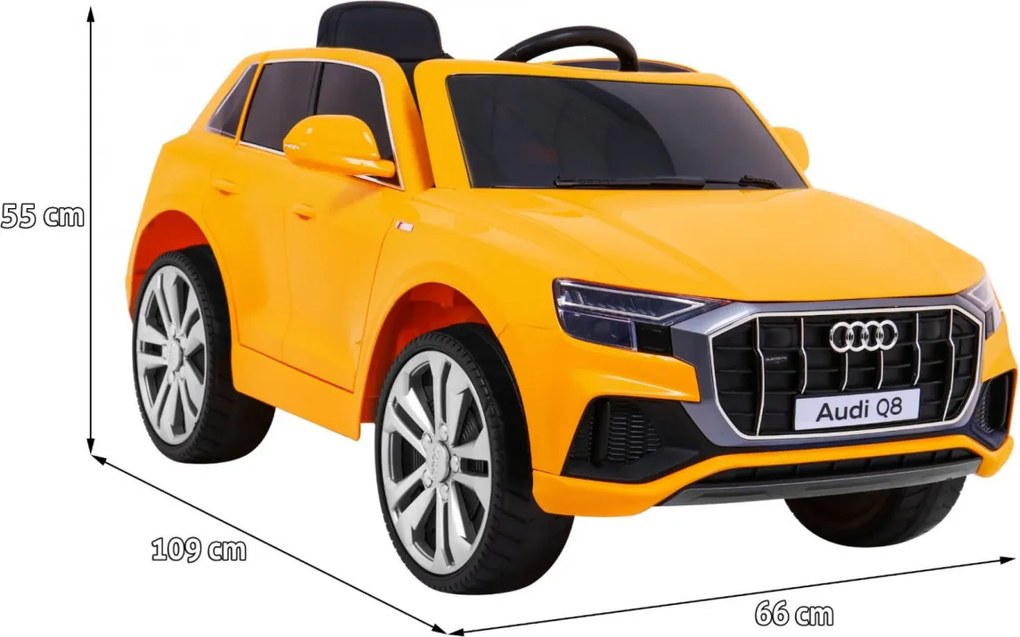 Ramiz Elektrické autíčko Audi Q8 Lift dětské SUV žluté + dálkové ovládání