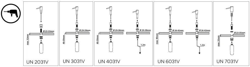 Nimco Vestavěný dávkovač, pumpa 35 mm - UN 4031V-26