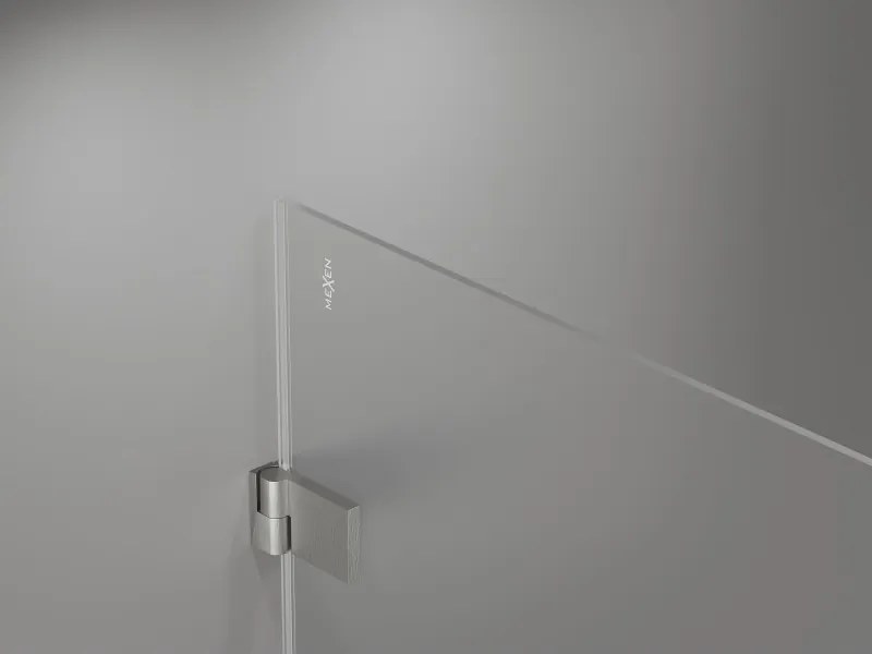 Mexen Lunar-B, výklopný sprchový kout levý 100 x 70 cm, 8mm čiré sklo, ocelový profil, 832-100-070-97-00-L