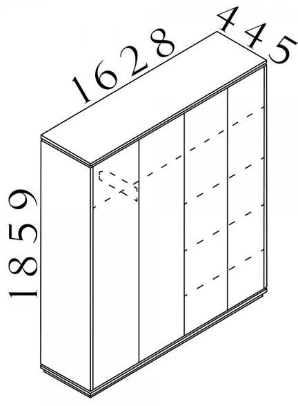 Vysoká šatní skříň Creator 162,8 x 44,5 x 185,9 cm