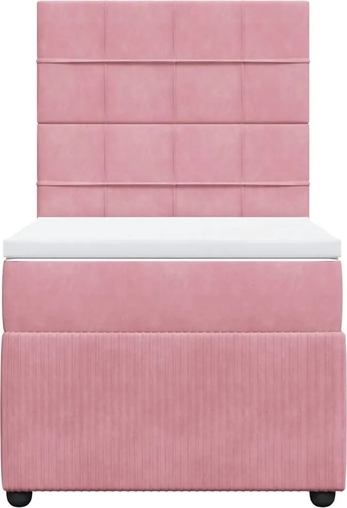 Box spring postel s matrací růžová 100x200 cm samet 3294567