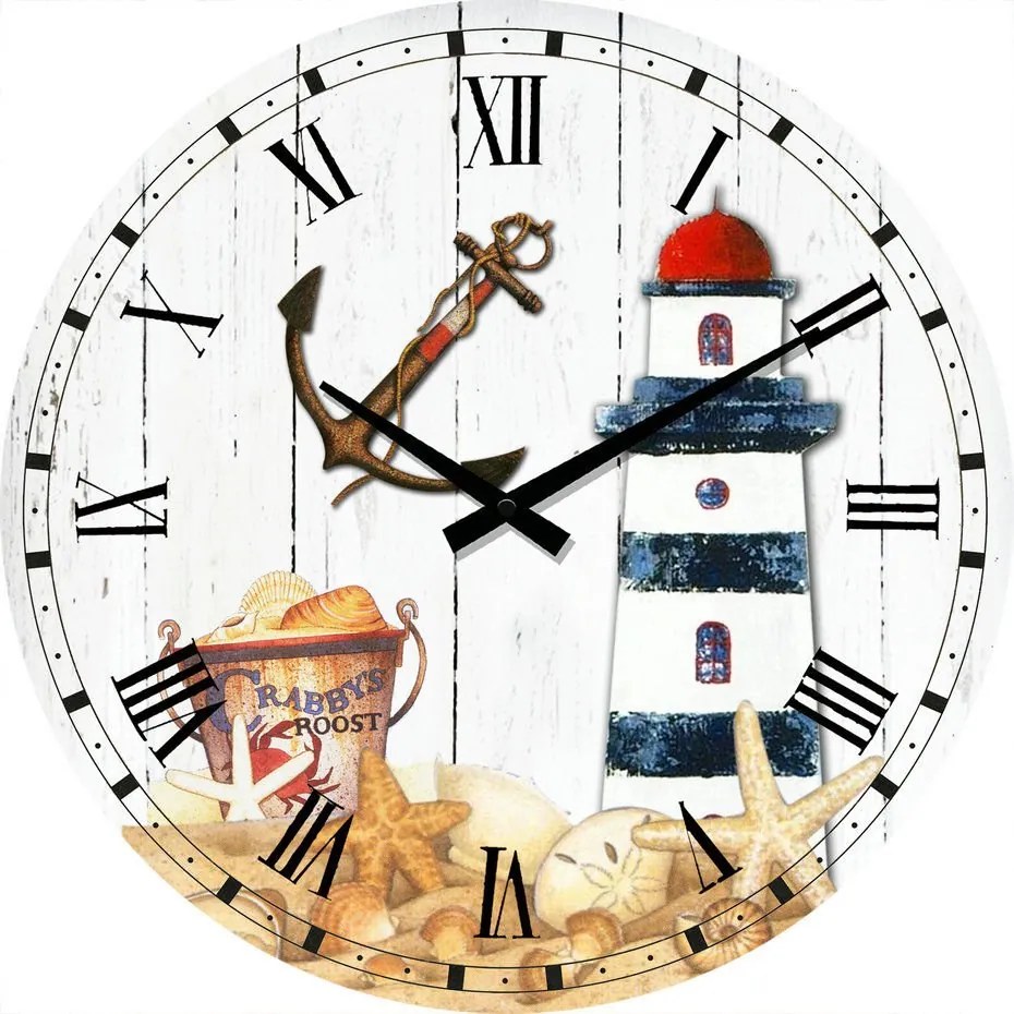 Postershop Nástěnné skleněné hodiny: U moře - 30 cm