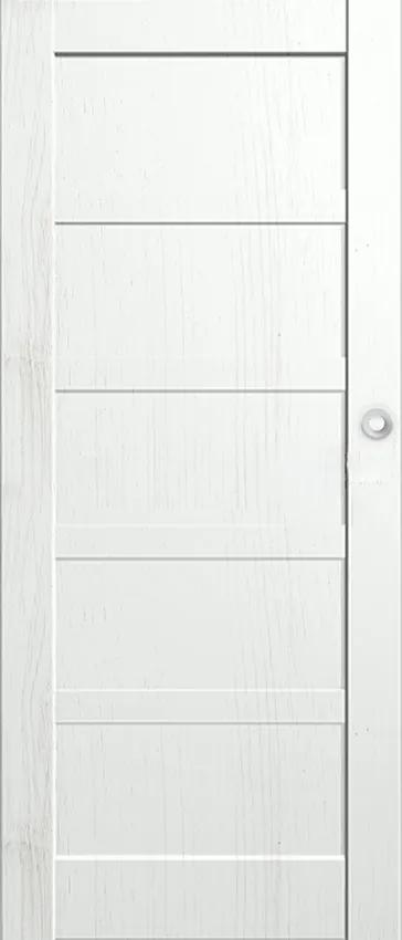 posuvné interiérové dveře do pouzdra BRAGA plné, model 1 Průchozí rozměr: 70 x 197 cm, Orientace dveří: Levé dveře, Dekor: Dub stříbrný