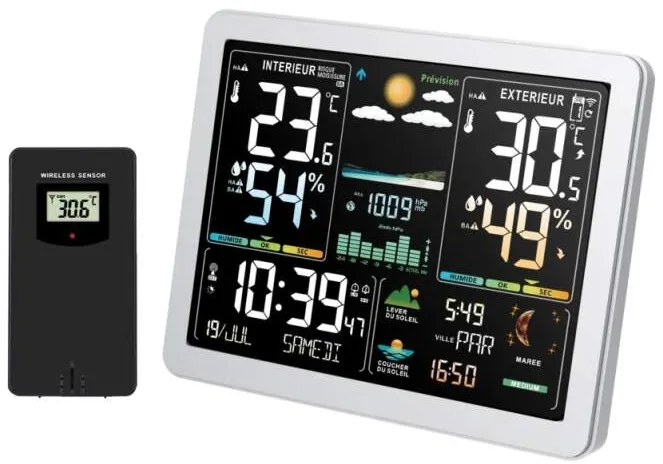JVD Bílá barevná rádiem řízená meteorologická digitální stanice JVD RB3568