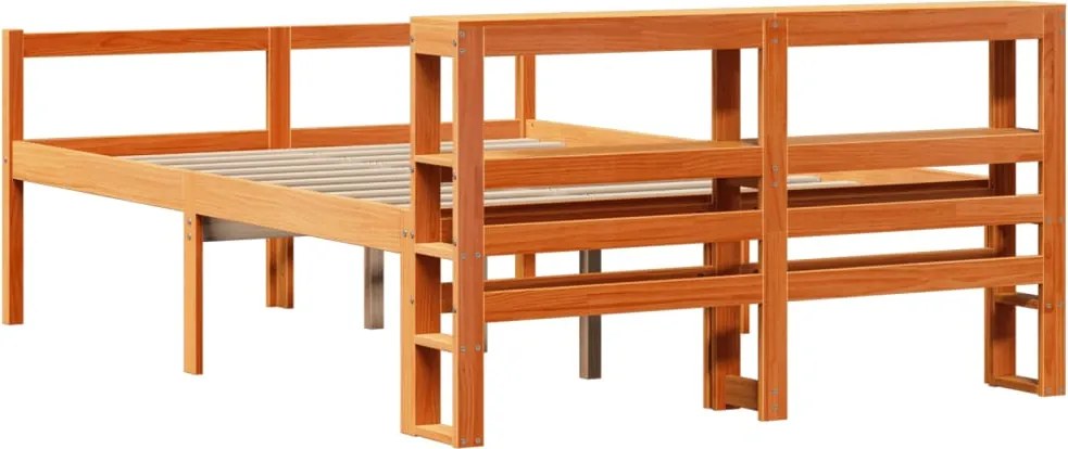 Rám postele s čelem voskově hnědý 150 x 200 cm masivní borovice 3305884