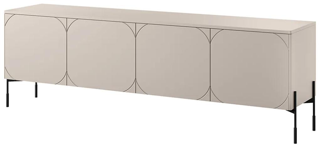 TV stolek Sonatia 200 cm s ukrytou zásuvkou - kašmírová