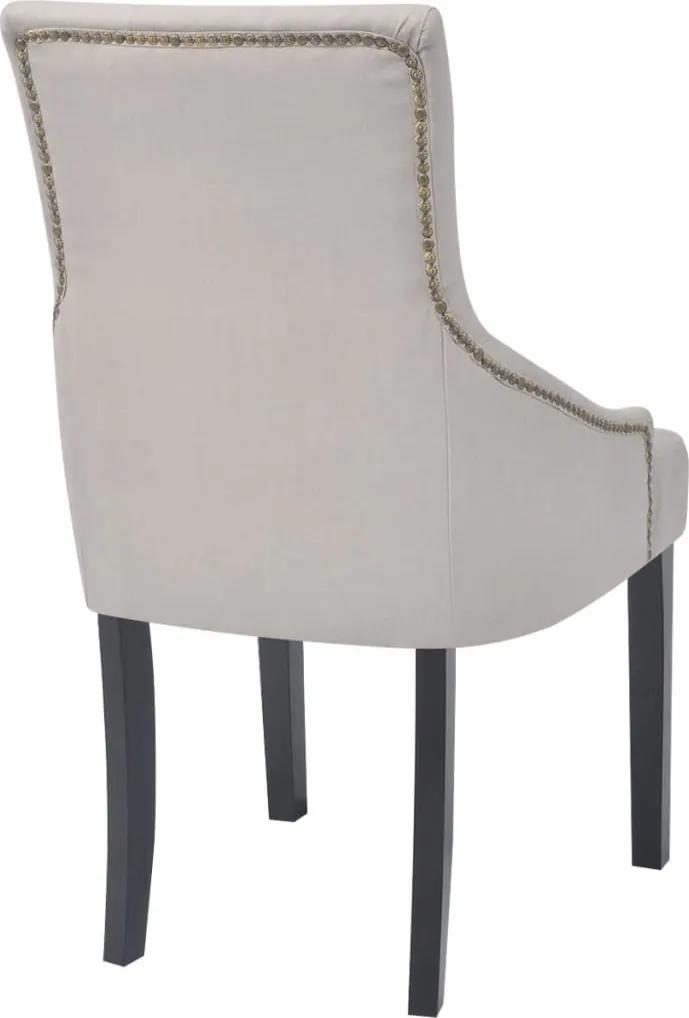 vidaXL Jídelní židle 2 ks krémově šedé textil [242402]