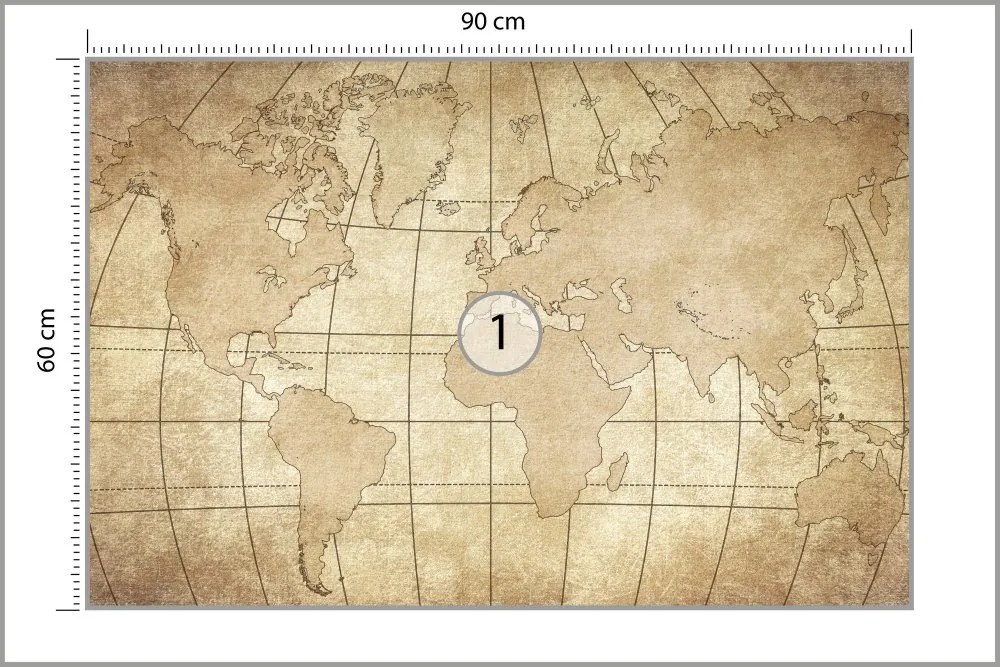Fototapeta Mapa Světa Omyvatelný vlies 360x240