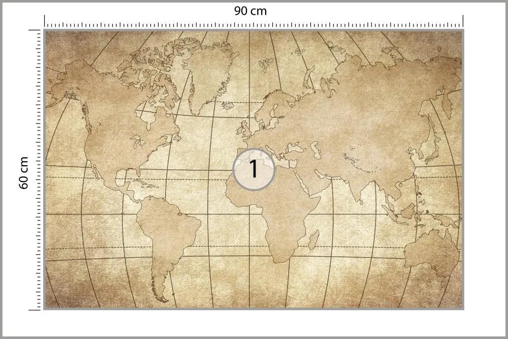 Fototapeta Mapa Světa Vliesová tapeta 270x180