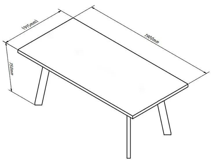 Wuders Jídelní stůl Nevada Velikost: 1300 x 900 mm 1300 x 900 mm