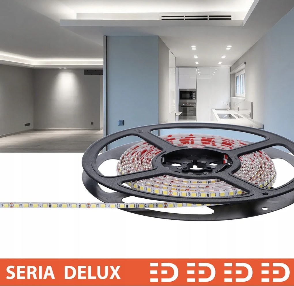 Led pásek Delux 24V Slim 4mm 160led 7W/m 6500K 1100lm 7 let záruka 10 m