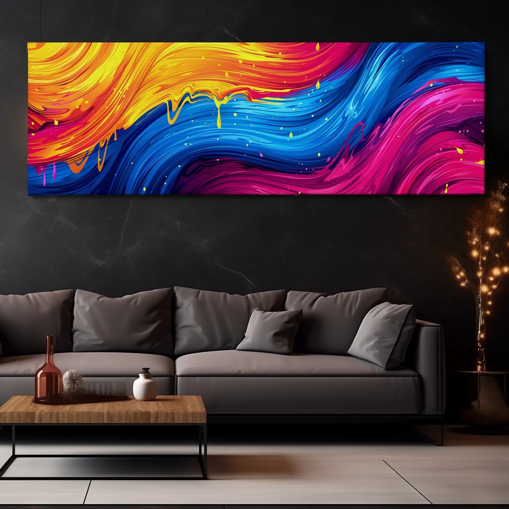 Obraz na plátně - Na pestrých vlnách FeelHappy.cz Velikost obrazu: 120 x 40 cm