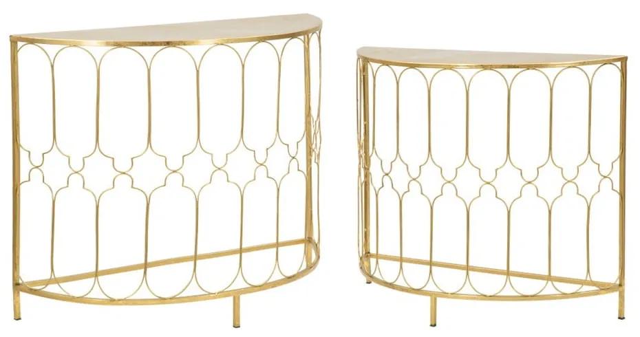 Sada 2 konzolových stolků s konstrukcí ve zlaté barvě Mauro Ferretti Balconette