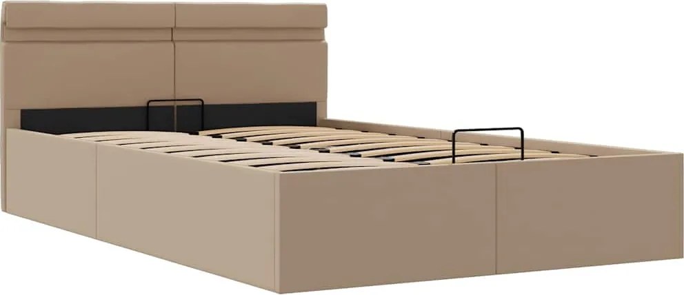 Rám postele LED úložný prostor cappuccino umělá kůže 140x200 cm 285561