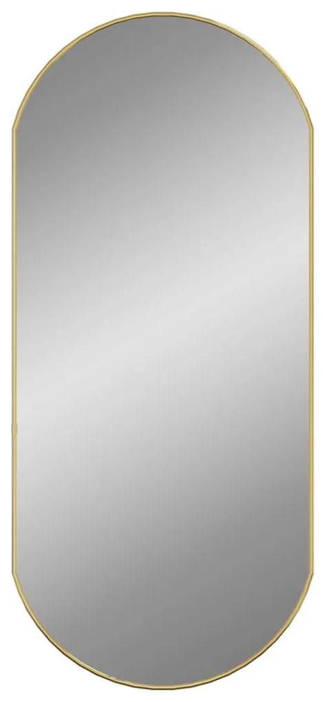Nástěnné zrcadlo zlaté 90x40 cm oválné