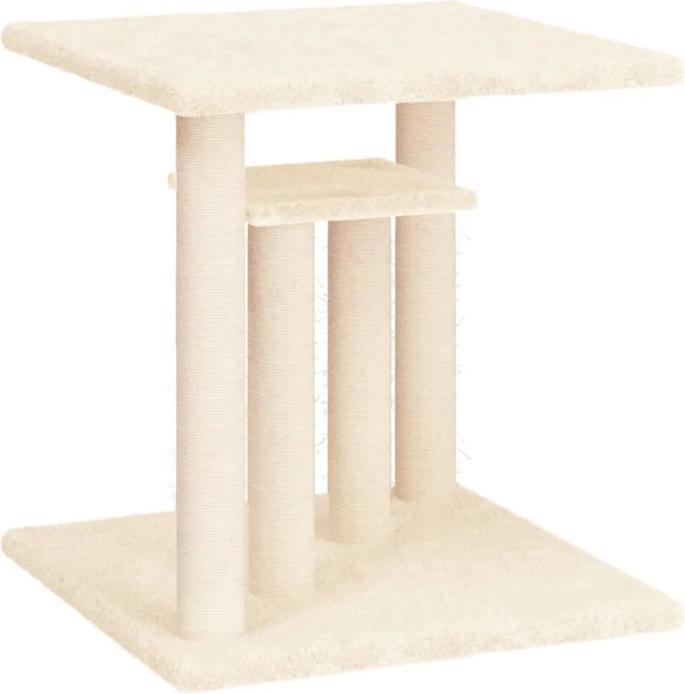 Škrabadlo pro kočky s plošinami krémové 50 cm 172043