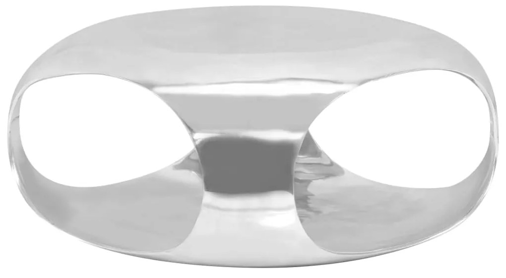 Konferenční stolek stříbrný 70 x 70 x 32 cm litý hliník - Default Title