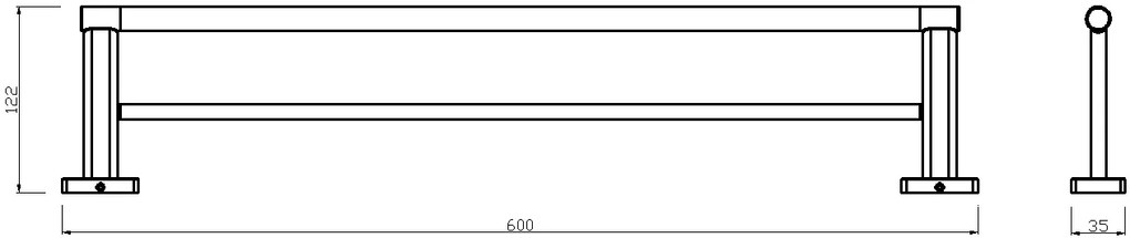 Novaservis - Dvojitý držák ručníků GRETA 600 mm, černá matná, AGR10BL