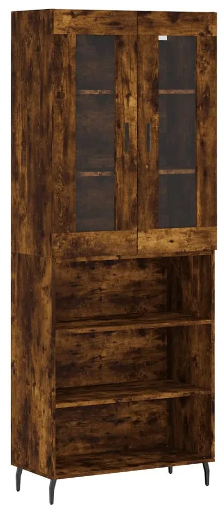 Skříň highboard kouřový dub 69,5 x 34 x 180 cm kompozitní dřevo,  3198742