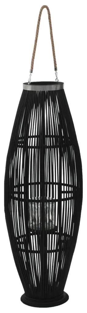 vidaXL Závěsná lucerna na svíčku bambus 95 cm černá