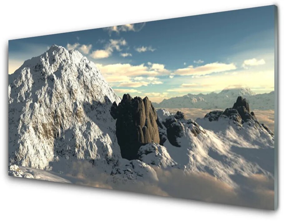 Plexisklo-obraz Hory Krajina 125x50 cm