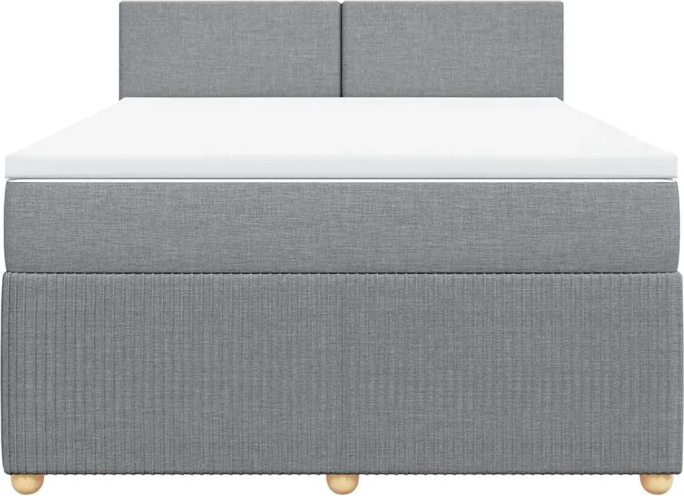 Box spring postel s matrací světle šedá 160 x 200 cm textil 3287500