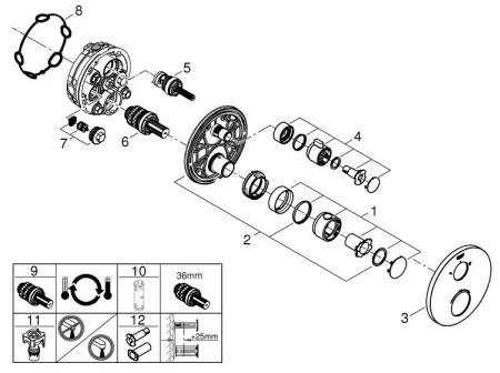 GROHE 24076000 - Termostatická sprchová baterie GROHTHERM lesklý chrom