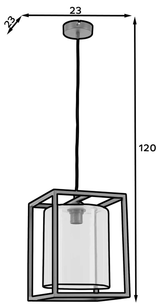 Eltap Industriální závěsné osvětlení Quadratus 1, 23x23x120cm