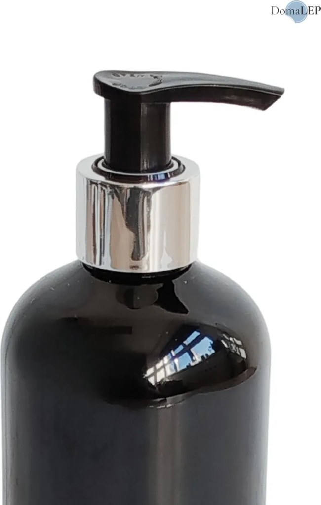 Dávkovač na mýdlo 300 ml černý s černo-stříbrnou pumpičkou BELA